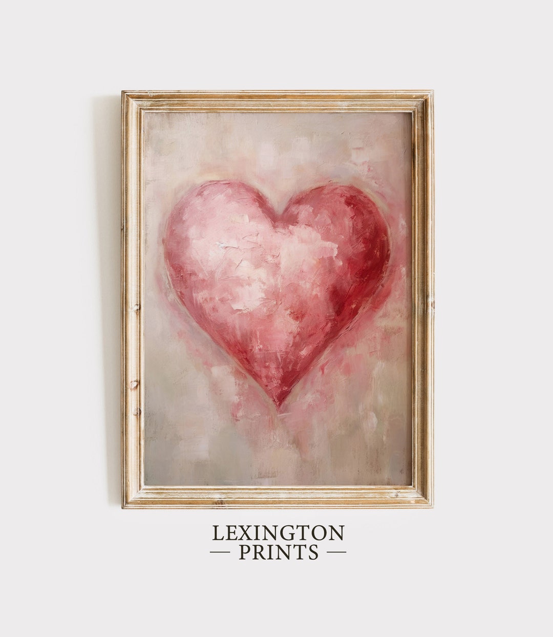 Valentines Day Pink Heart Art Valentines Wall Art Valentines Day Decor ...