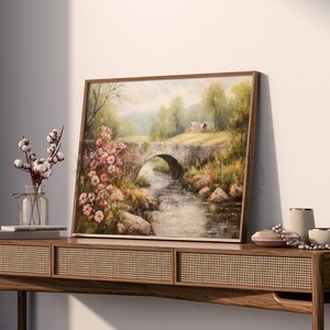 Spring Bridge Spring Landscape Print, Farmhouse Print Spring Decor ...