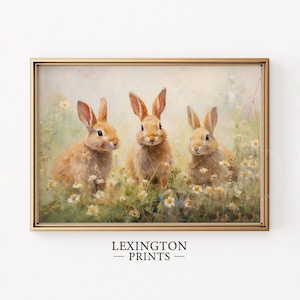Spring Bunny Rabbits Spring Decor Vintage Spring Printable Farmhouse ...