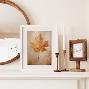 Rustic Fall Decor Wall Art Leaf Art Still Life Printable Vintage Autumn ...