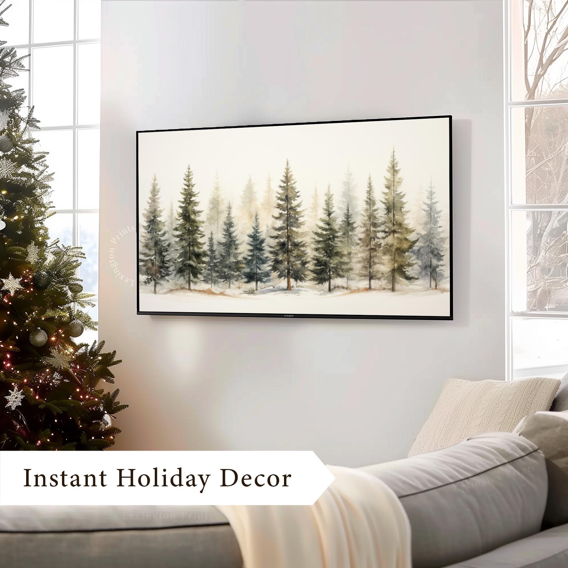 Rustic Christmas Trees TV Art Christmas Samsung Frame TV Art Winter ...