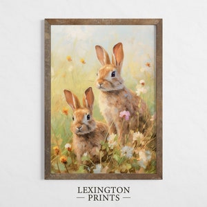 Spring Bunny Rabbits Spring Decor Vintage Spring Printable Farmhouse ...