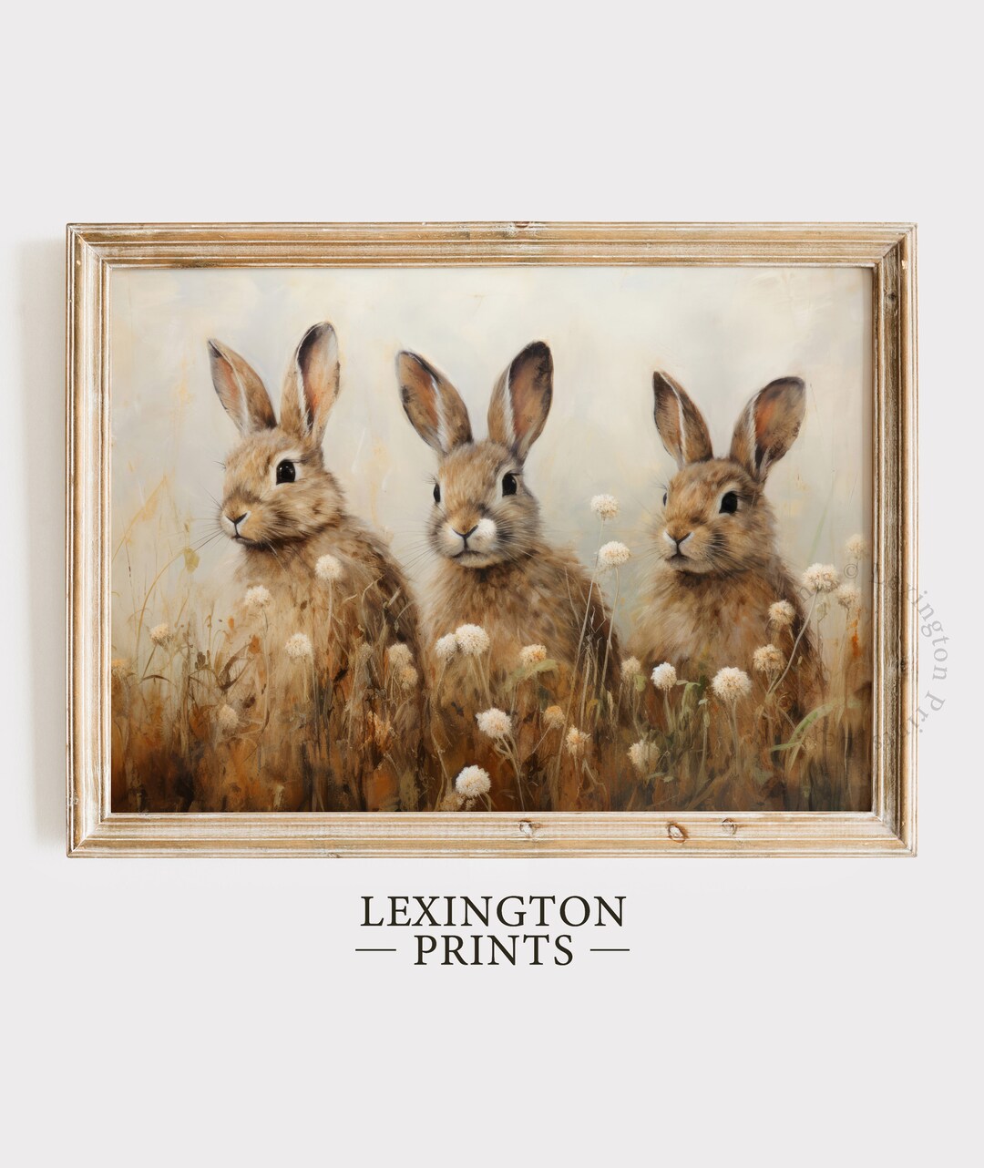 Spring Bunny Rabbits Spring Decor, Vintage Farmhouse Print, Vintage ...