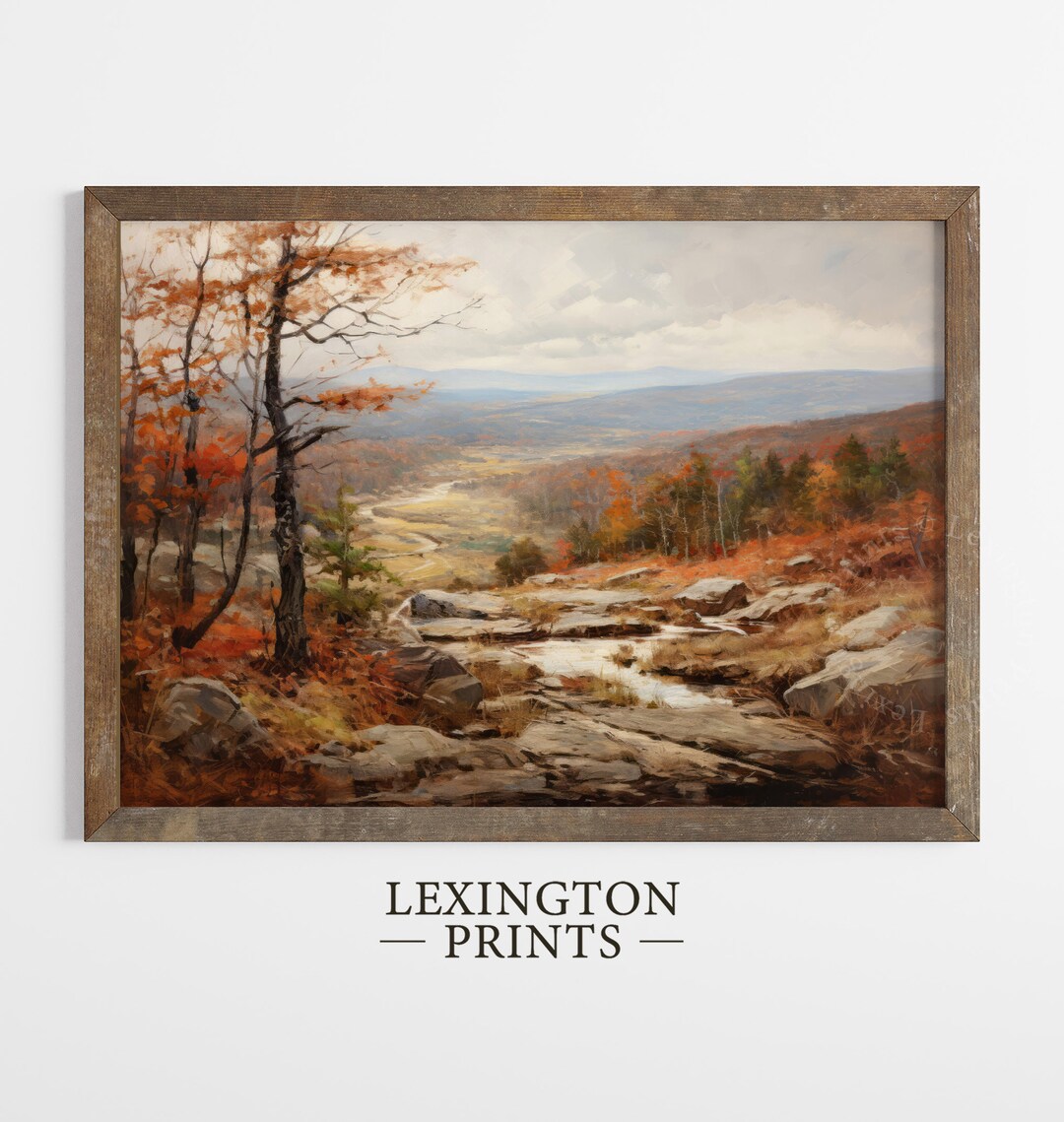 Autumn Landscape Painting Vintage Fall Art Autumn Decor Rustic Moody ...