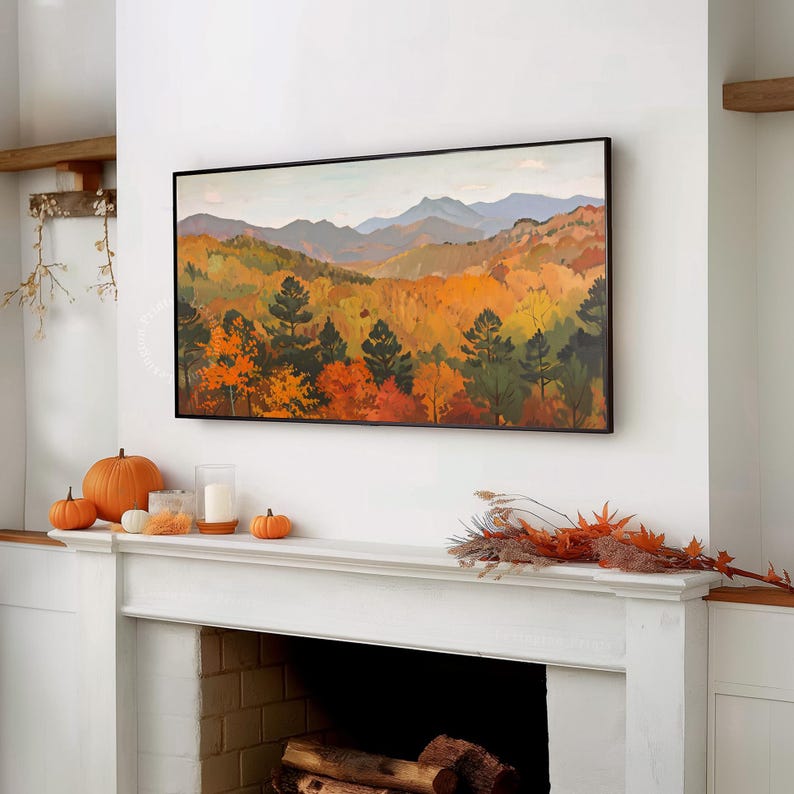 Fall Forest Landscape TV Art Fall TV Art, Samsung Frame TV Art, Autumn ...