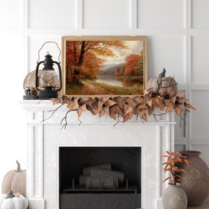Vintage Fall Landscape Painting Fall Wall Art Fall Oil Painting Fall ...