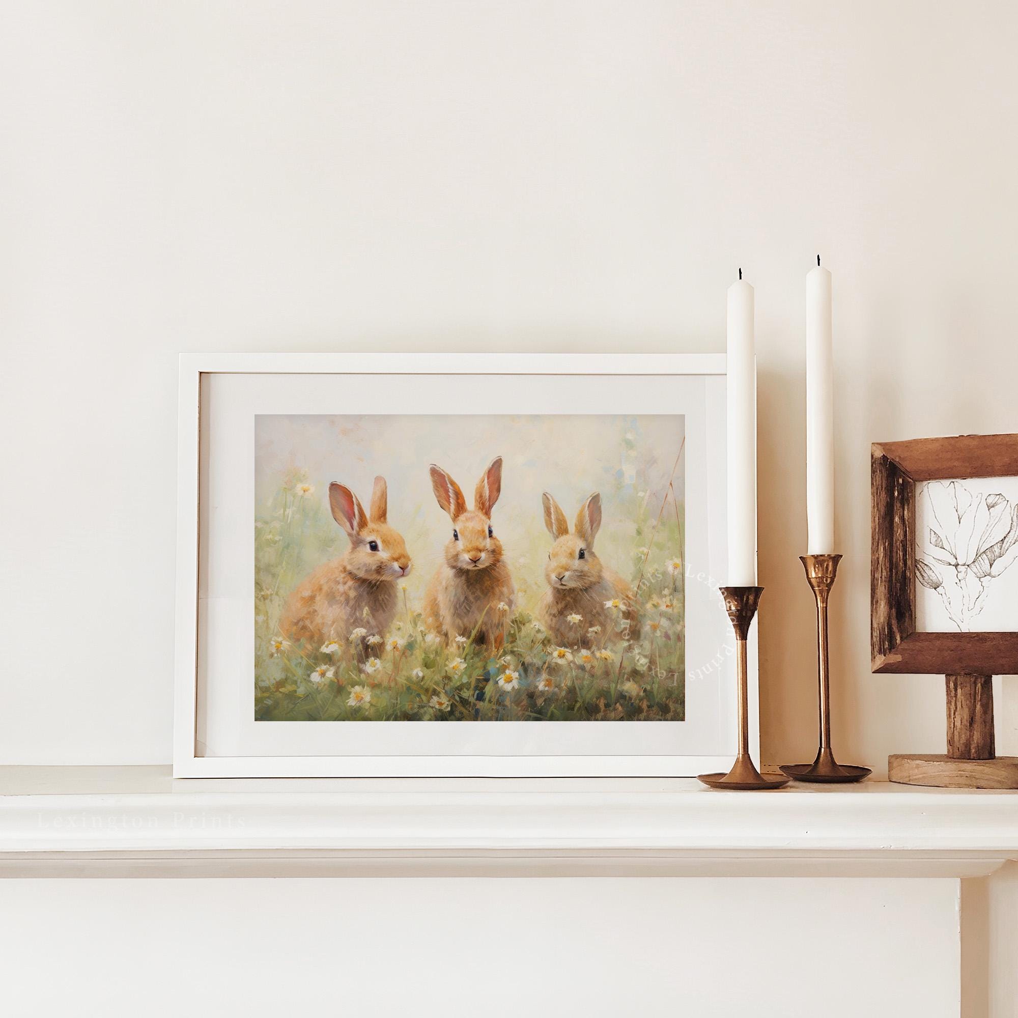 Spring Bunny Rabbits Spring Decor Vintage Spring Printable Farmhouse ...