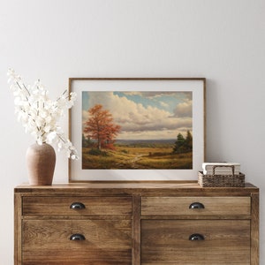 American Vintage Fall Landscape Painting Fall Vintage Fall Wall Art ...