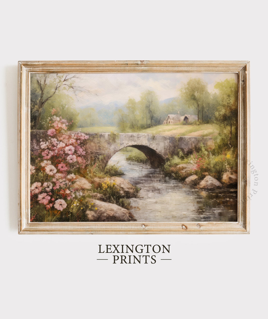 Spring Bridge Spring Landscape Print, Farmhouse Print Spring Decor ...
