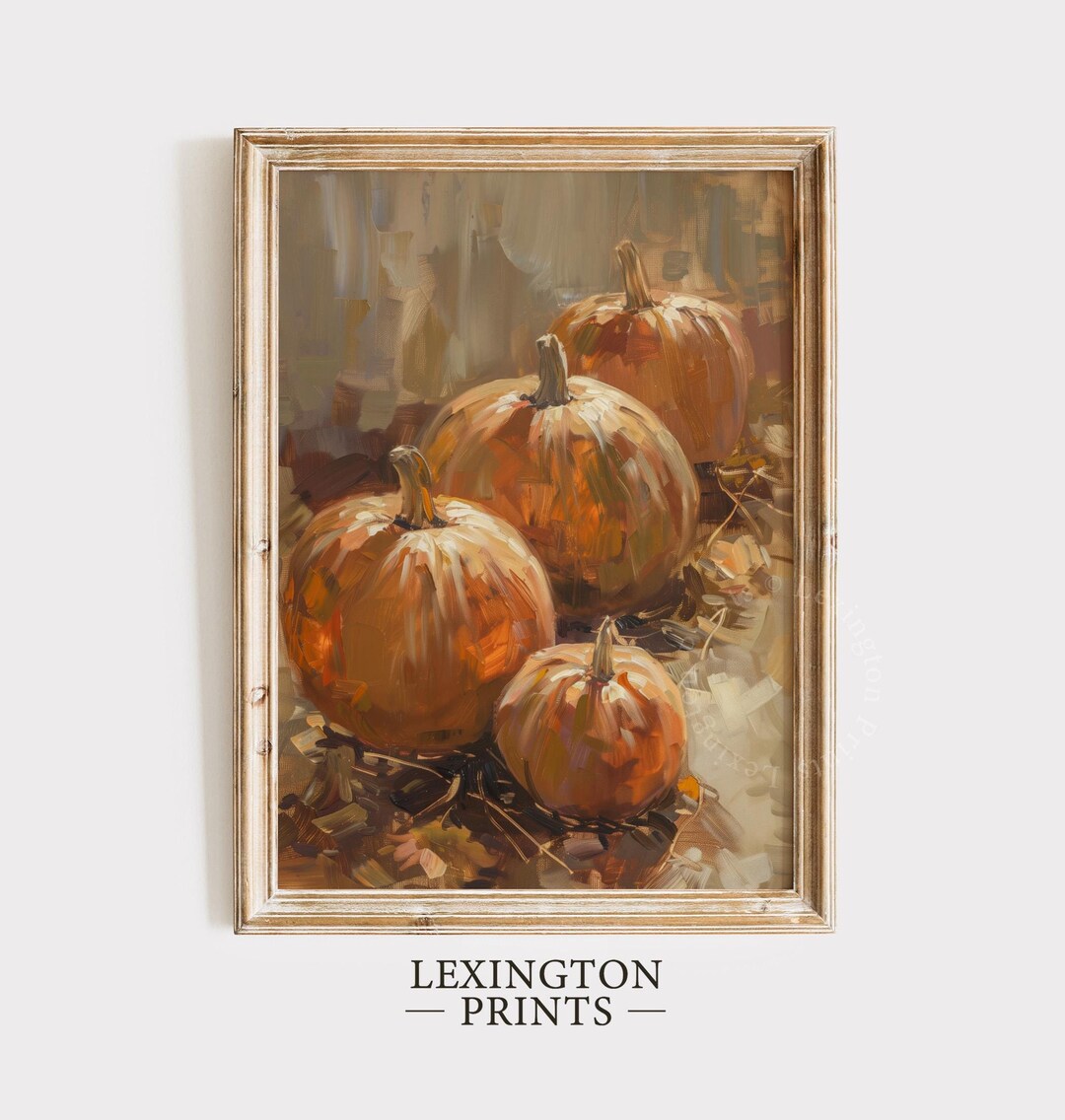Rustic Fall Printable Pumpkin Painting, Fall Print Vintage Fall Decor ...