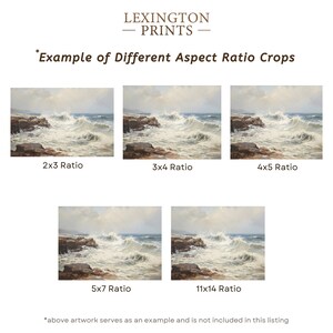 Dark Coastal Printable Landscape Painting, Vintage Coastal Print Ocean ...