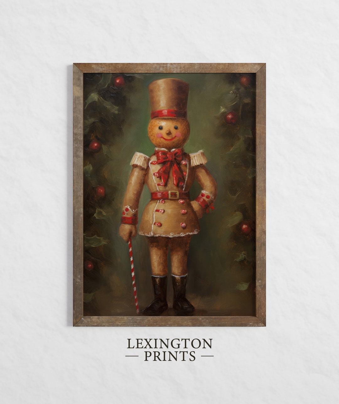 Cute Christmas Gingerbread Man Portrait Military Christmas Decor ...