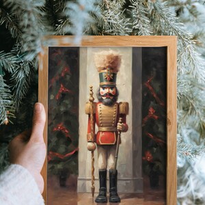Vintage Christmas Wall Art Nutcracker Printable Christmas Oil Painting ...
