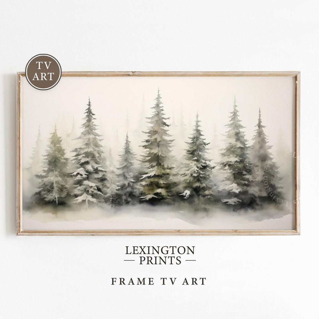 Primitive Christmas Trees TV Art Samsung Frame TV Art Christmas Wall ...