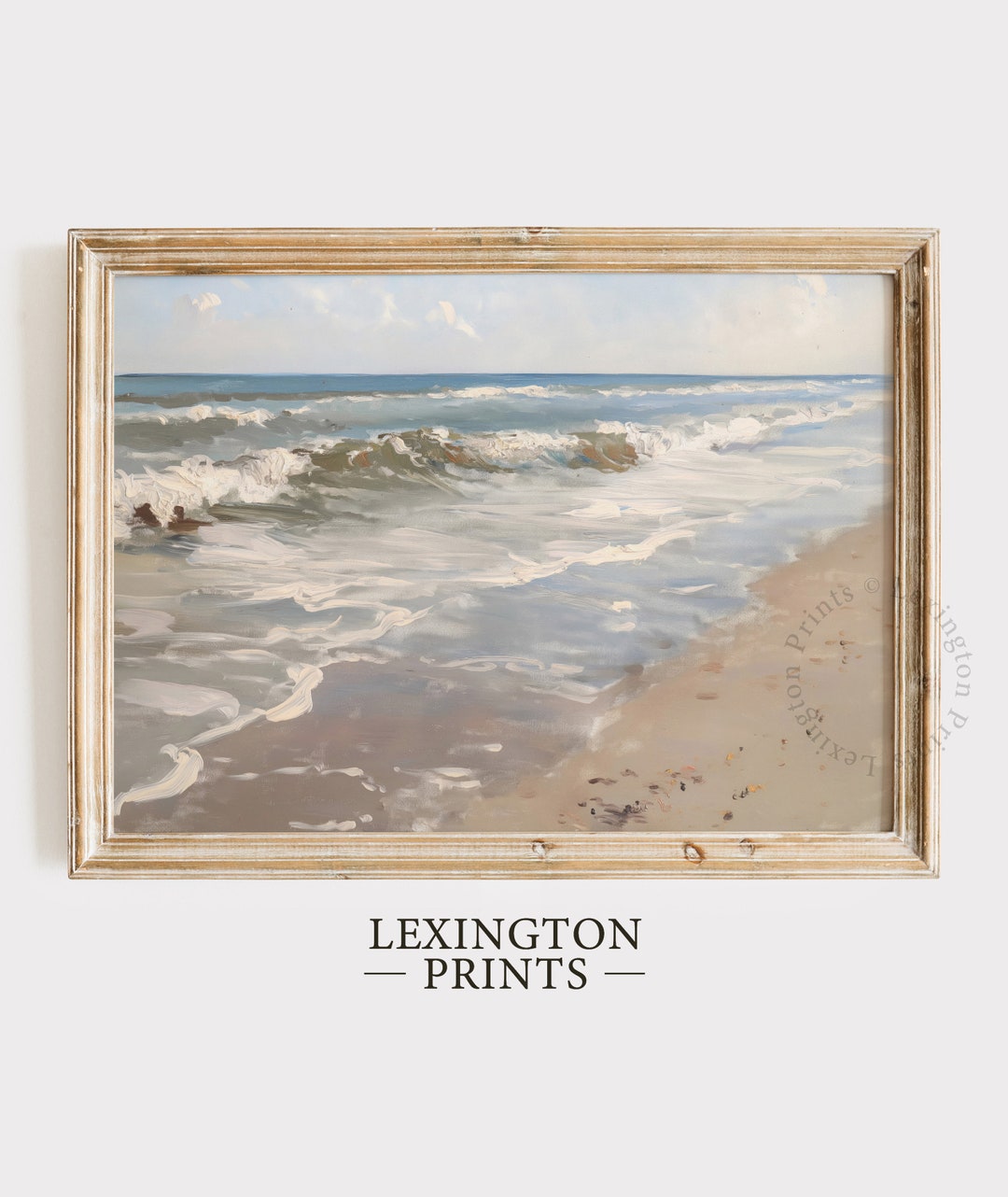 Summer Printable Beach Landscape Painting, Vintage Beach Print Coastal ...