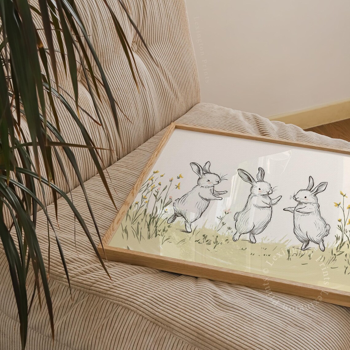 Pastel Dancing Bunny Print, Nursery PRINTABLE Wall Art, Bunny Wall Art ...