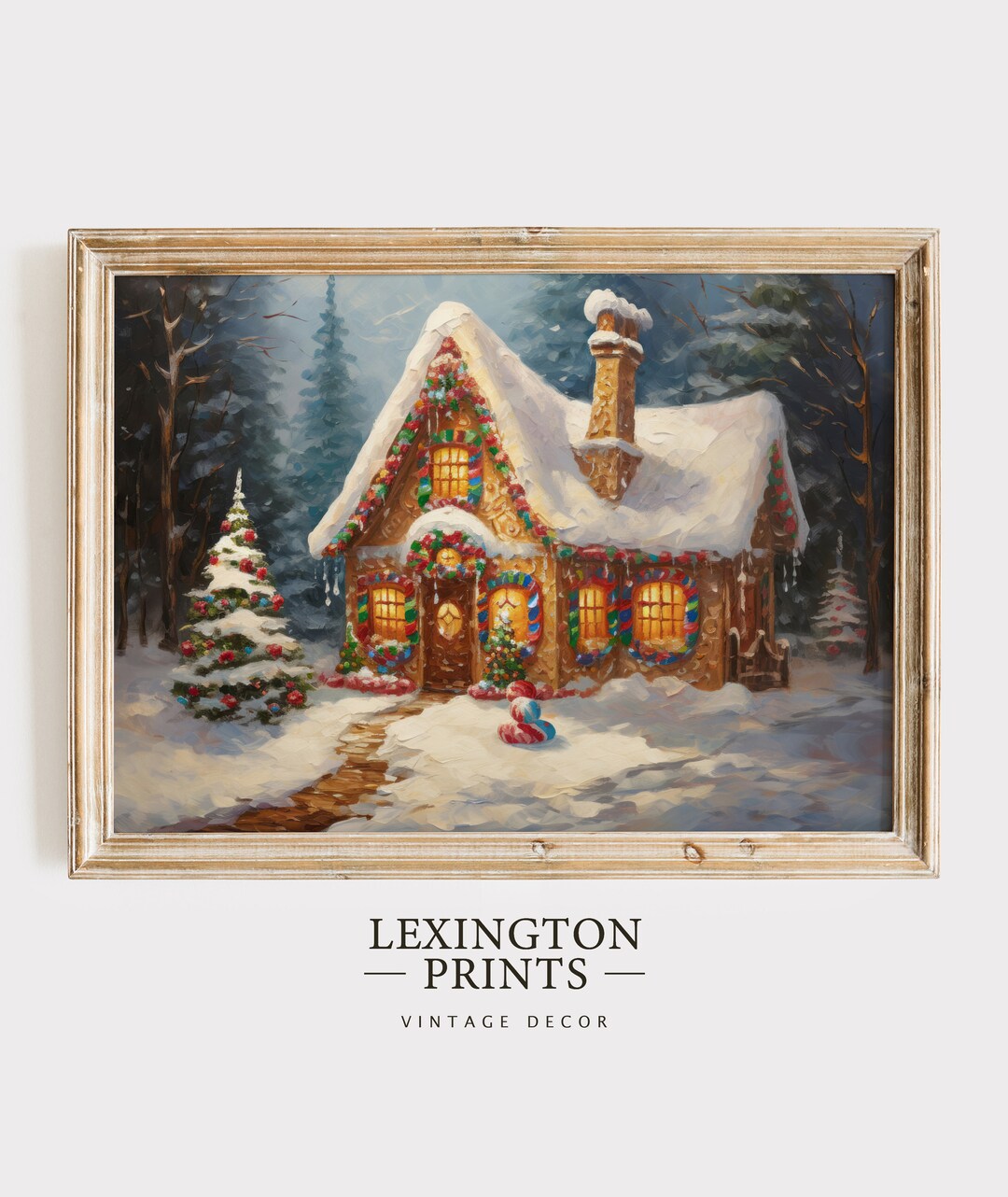 Christmas Wall Art Gingerbread House Christmas Decor Printable Art ...