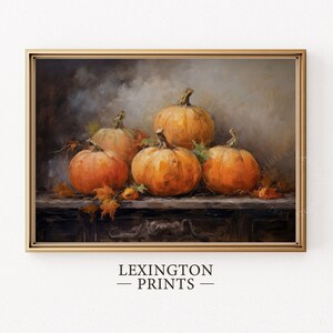 Vintage Halloween Wall Decor Printable Pumpkin Still Life Painting ...