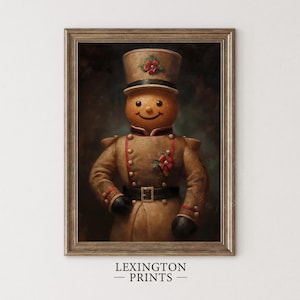 Cute Military Gingerbread Man Christmas Portrait Printable Christmas ...