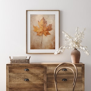 Rustic Fall Decor Wall Art Leaf Art Still Life Printable Vintage Autumn ...