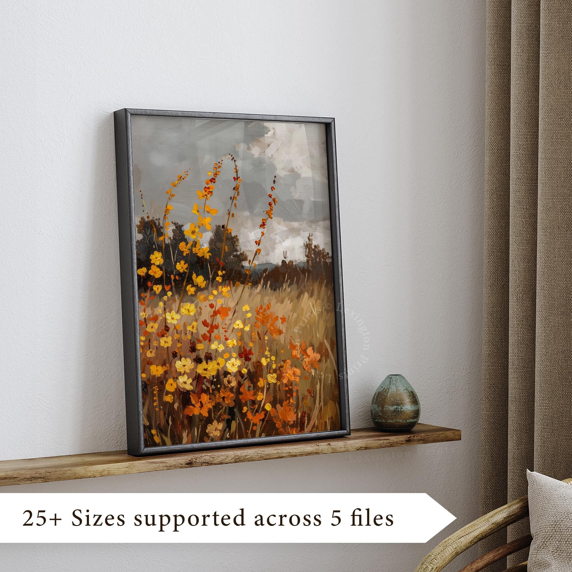 Moody Fall Wildflower Print, Fall PRINTABLE Wall Art, Fall Print Autumn ...