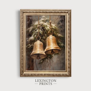 Vintage Christmas Jingle Bells Christmas Print Christmas Brass Bells ...