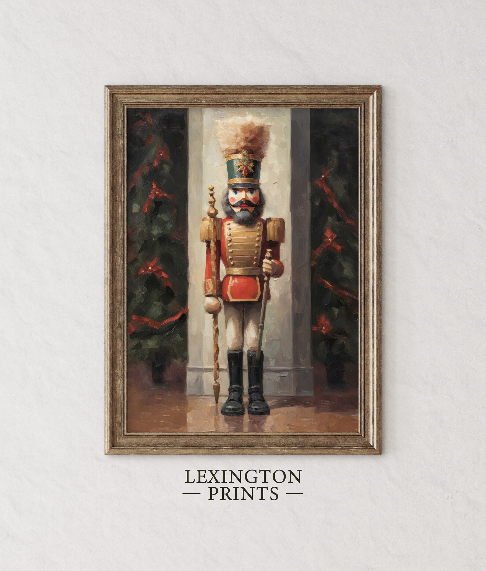 Vintage Christmas Wall Art Nutcracker Printable Christmas Oil - Etsy