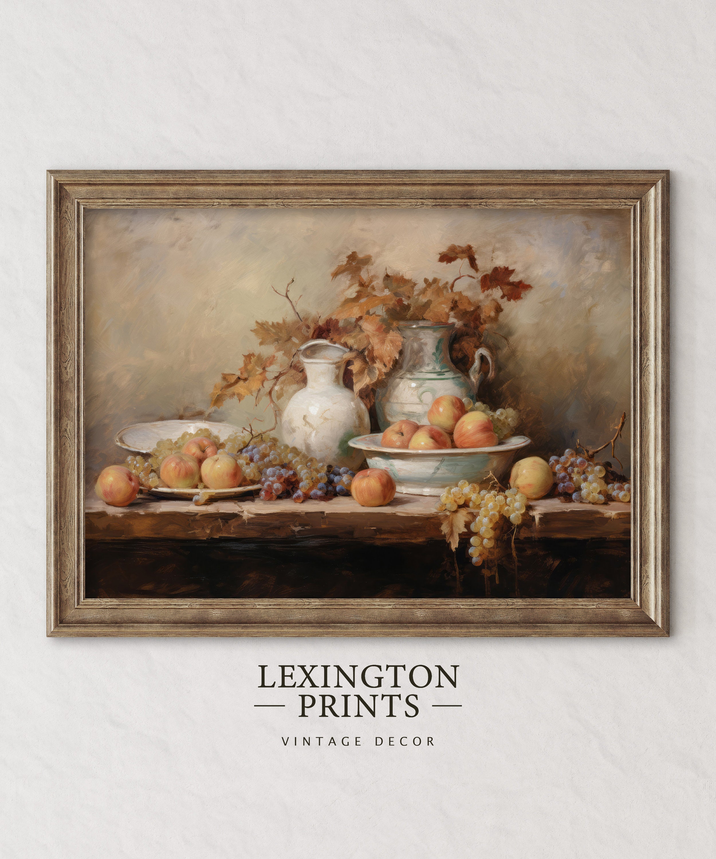 Fall Art Printable Harvest Still Life Oil Painting Rustic Fall - Etsy