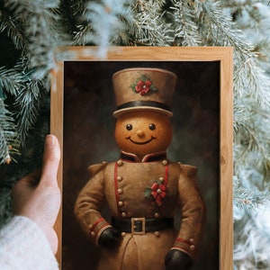 Cute Military Gingerbread Man Christmas Portrait Printable Christmas ...