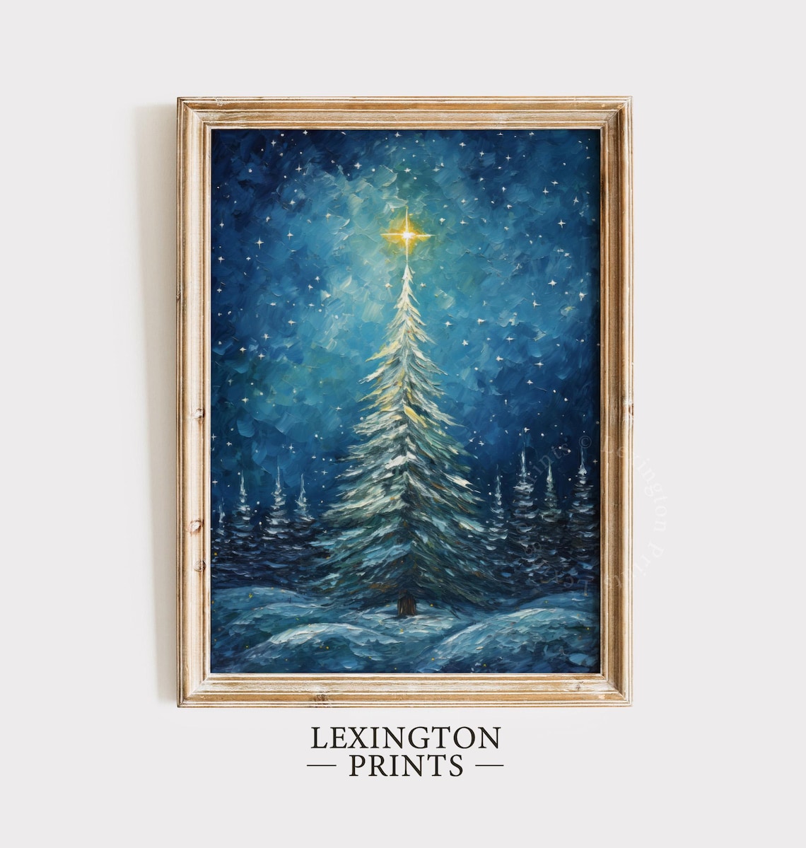 Christmas Starry Night Christmas Wall Art Van Gogh Art Christmas Print ...