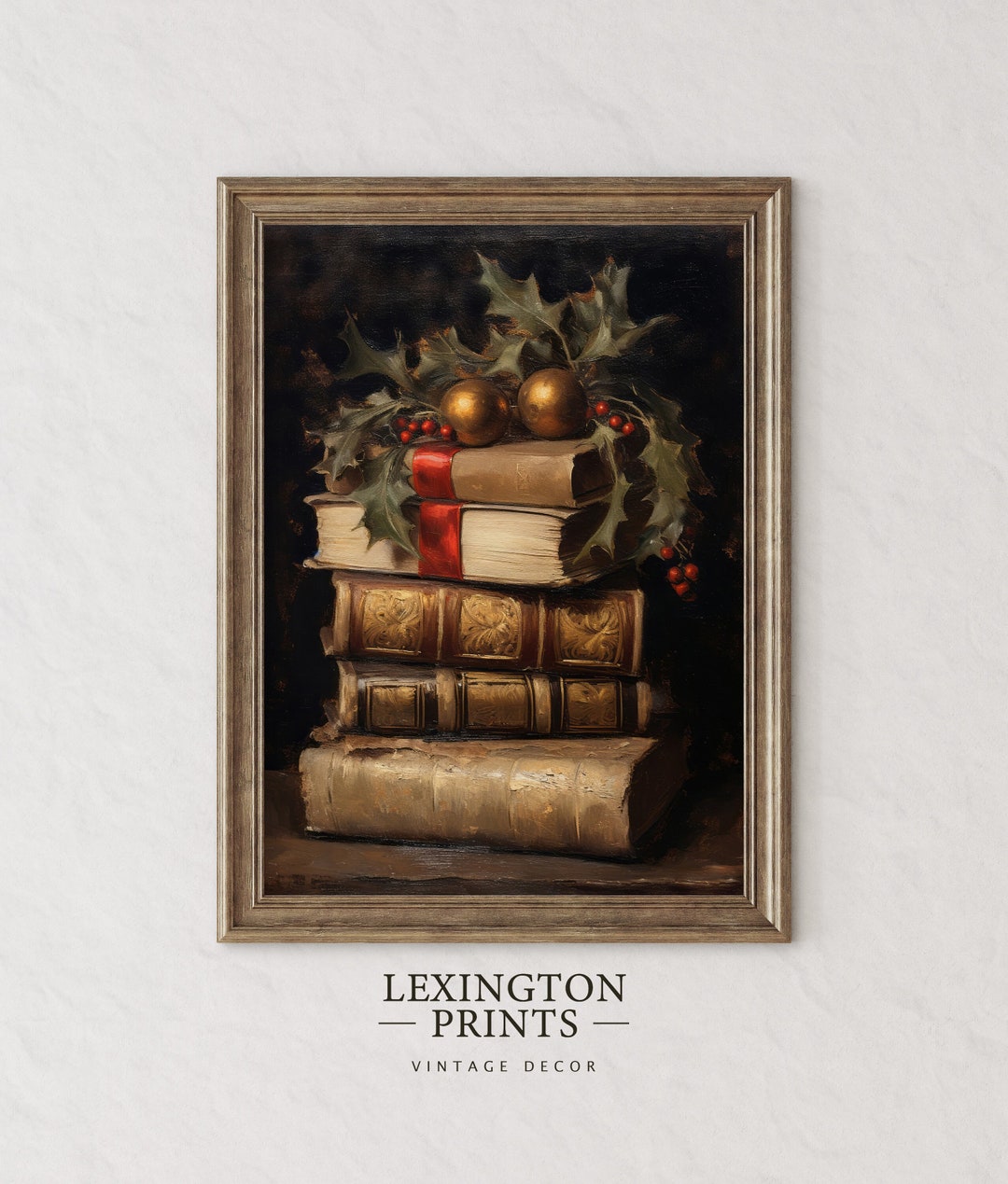 Rustic Christmas Wall Art Book Art Still Life Printable Vintage ...