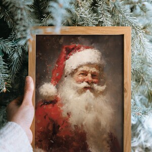 Santa Portrait Vintage Christmas Wall Art Printable Christmas Santa ...