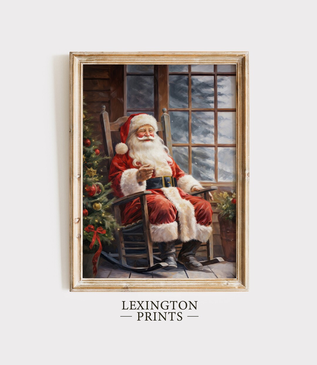 Santa Rocking Chair Christmas Wall Art Santa Christmas Festive Santa ...