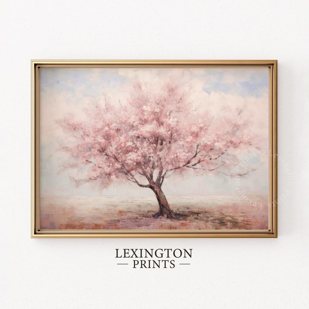 Spring Cherry Blossom Tree Print Spring Decor Vintage Spring Print ...