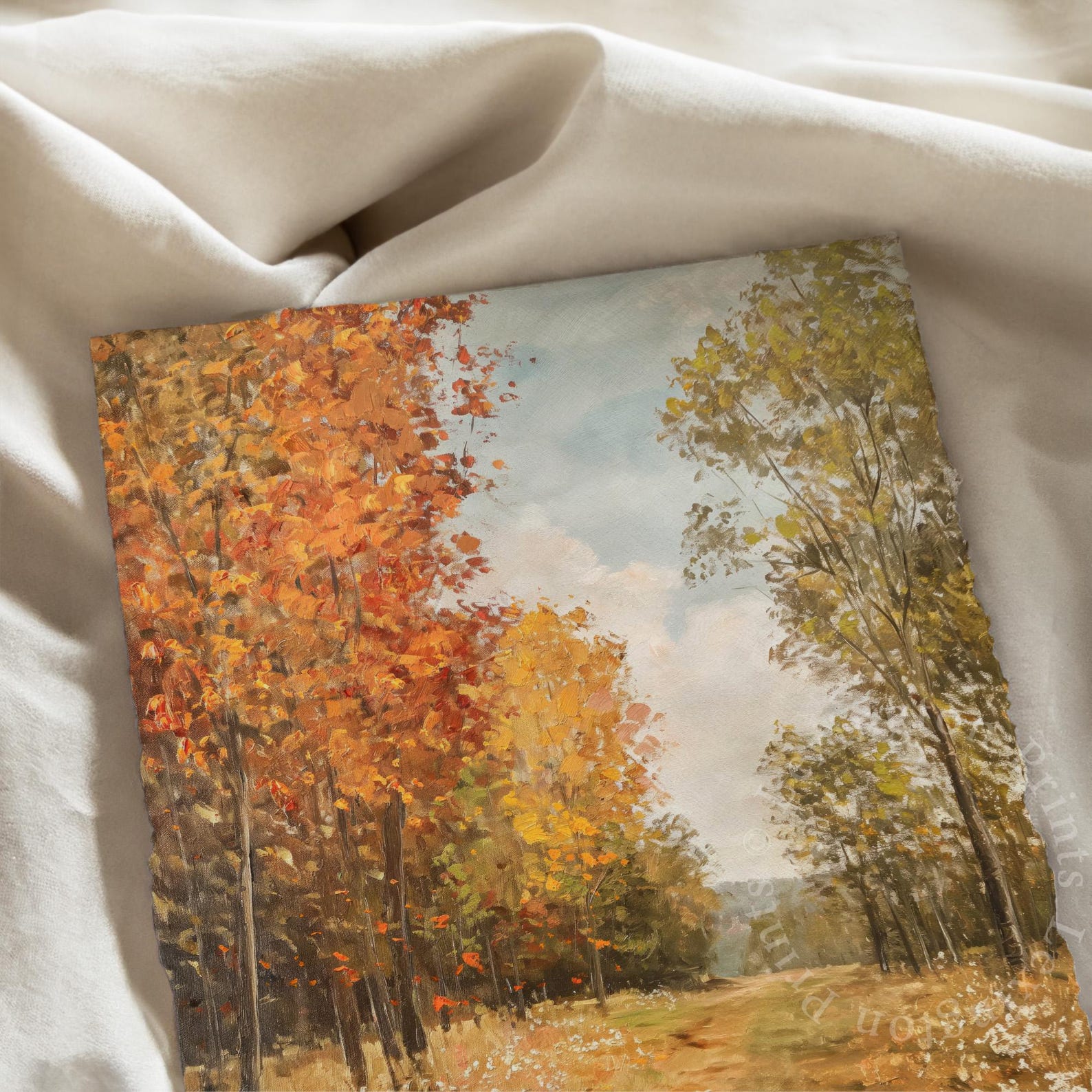 Fall Decor Landscape Print, Fall Printable Wall Art, Vintage Fall Home ...