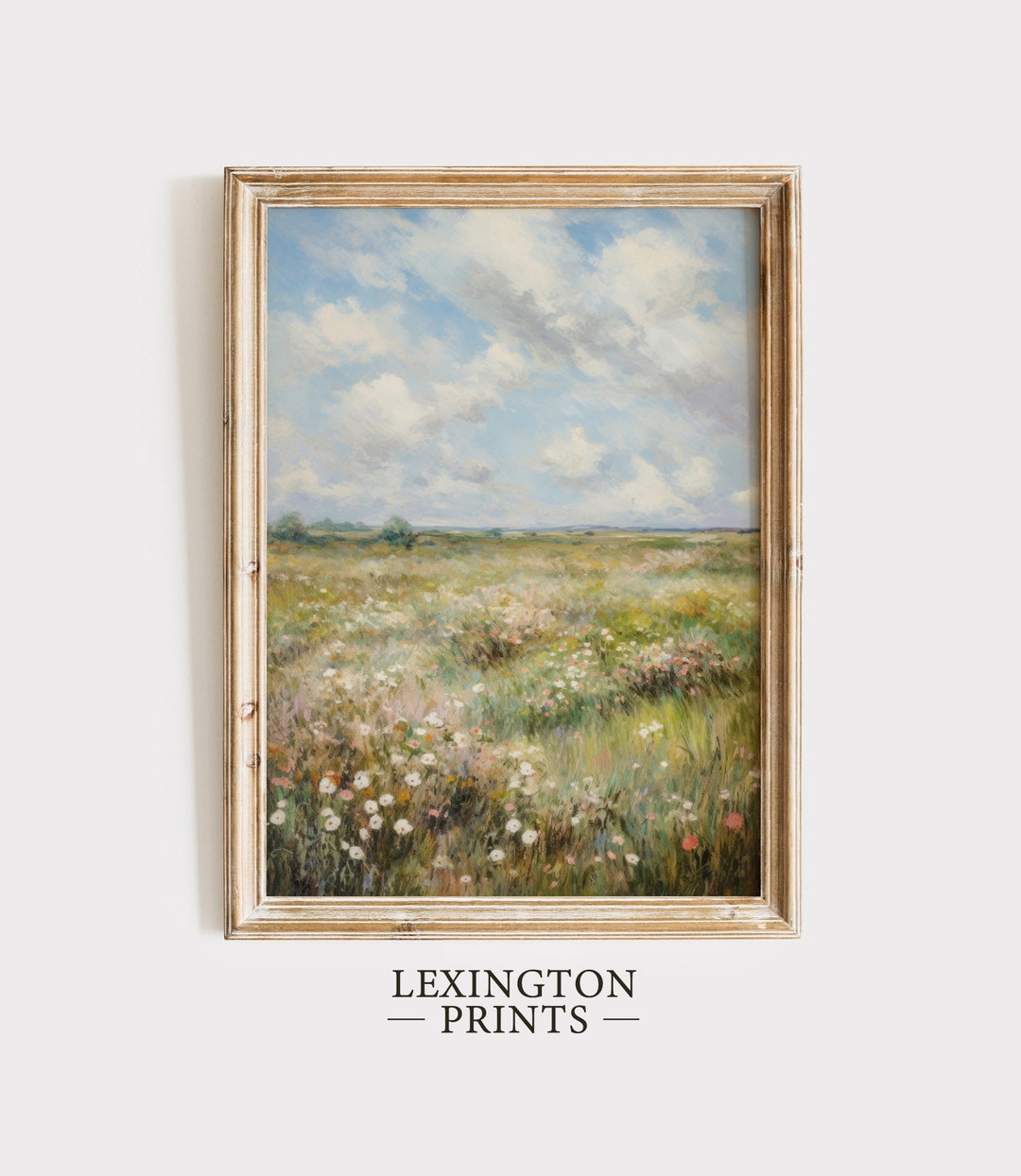 Spring Floral Print Wildflower Field Landscape Painting Spring Decor ...