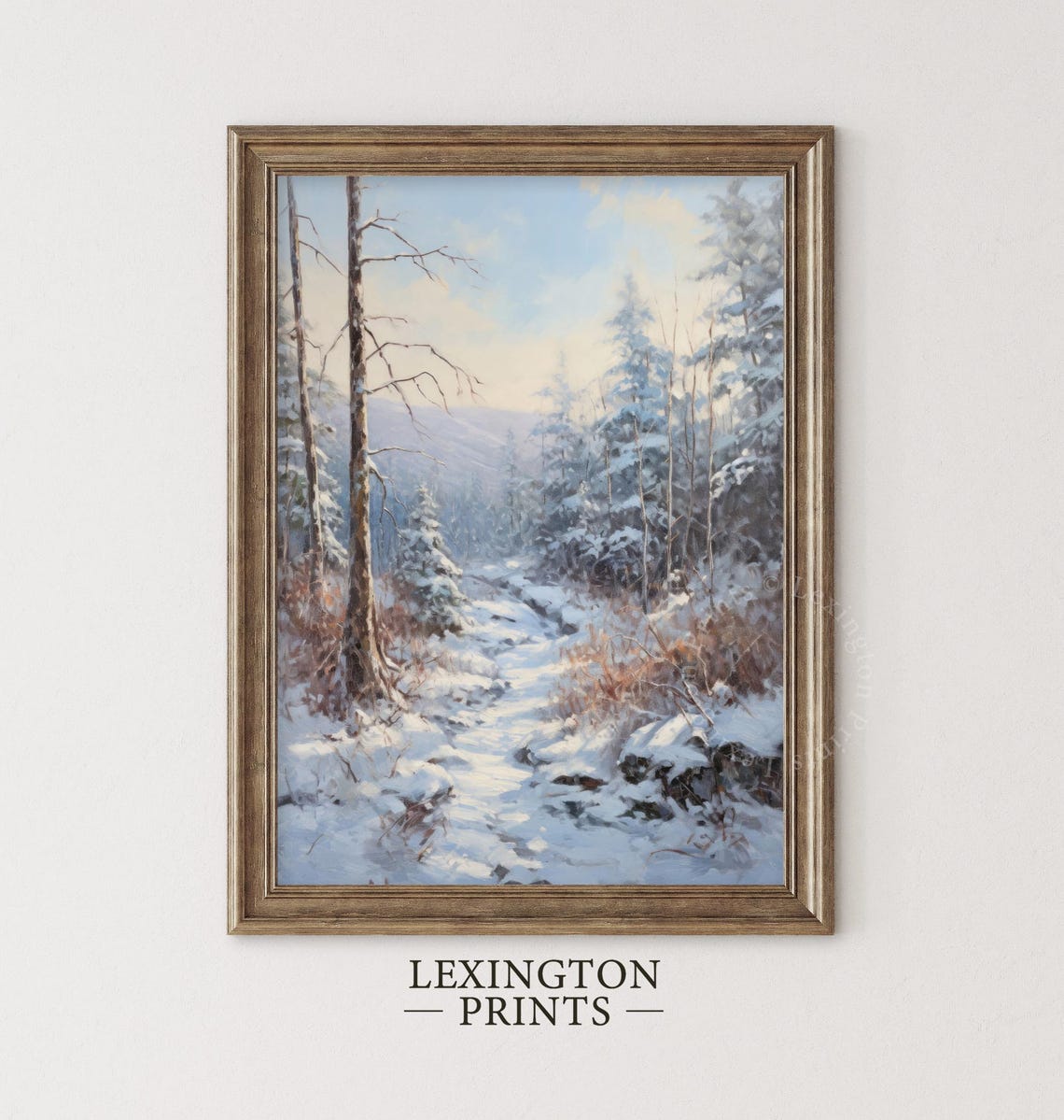 Snow Christmas Landscape Painting Christmas Wall Art Christmas Print ...