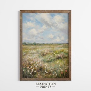 Spring Floral Print Wildflower Field Landscape Painting Spring Decor ...