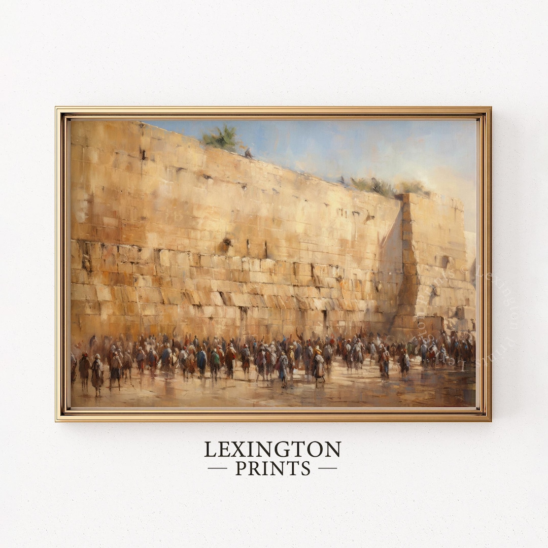 Vintage Jewish Wall Art Western Wall Printable Art Jewish Print Oil ...