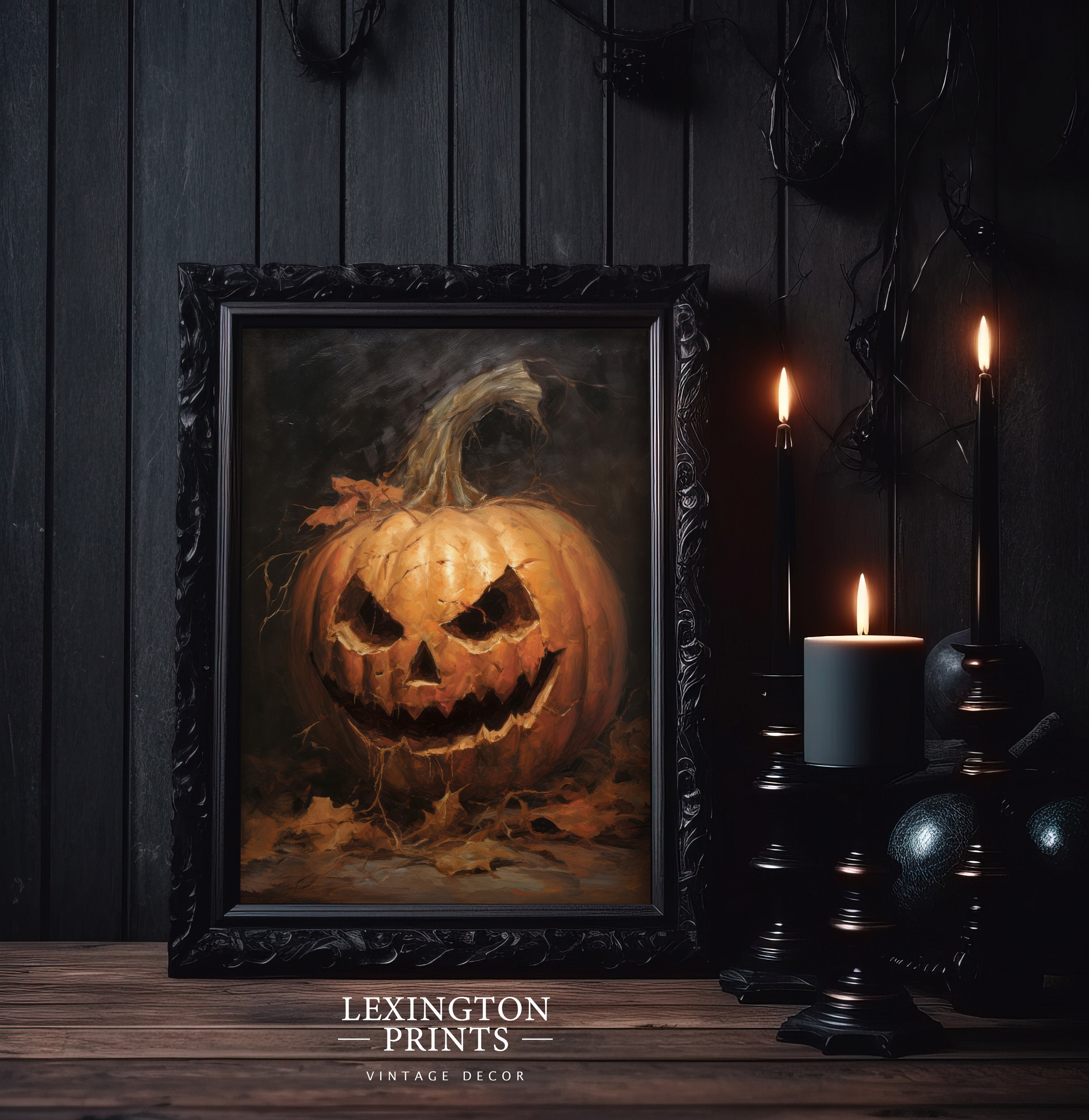 Halloween Decor Jack O Lantern Printable Pumpkin Decor Vintage - Etsy