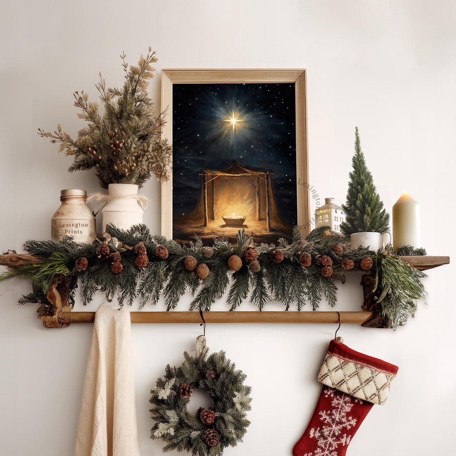 Nativity Star Christian Wall Art Christian Nativity Christmas Wall Art ...