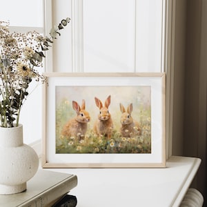 Spring Bunny Rabbits Spring Decor Vintage Spring Printable Farmhouse ...