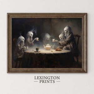 Halloween Wall Art Printable Ghost Tea Party Gothic Art Halloween Decor ...