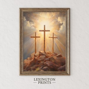 Easter Christian Wall Art Christian Cross Art Calvary Printable Easter ...