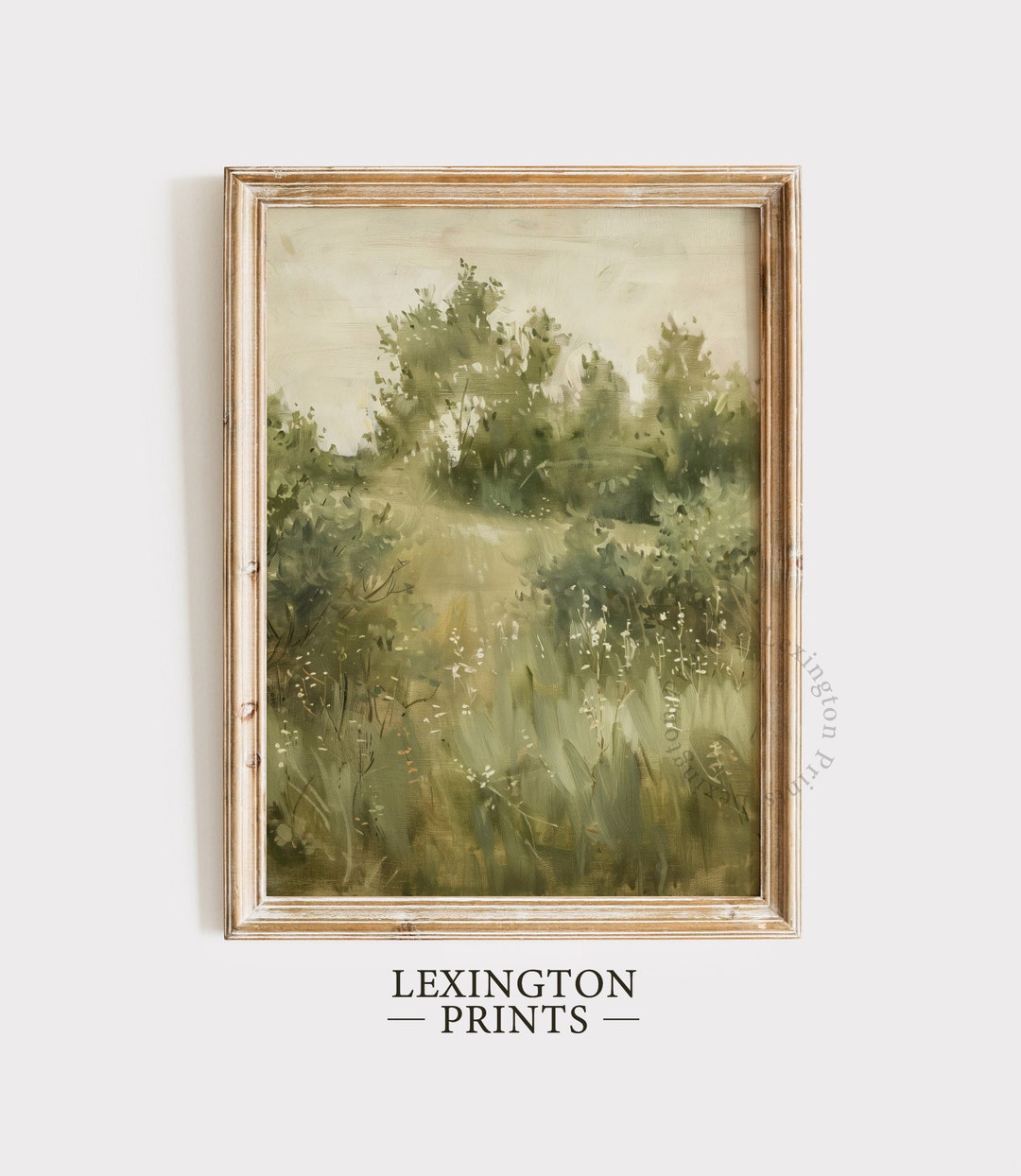 Rustic Spring Printable Wildflower Field Landscape Painting, Spring ...