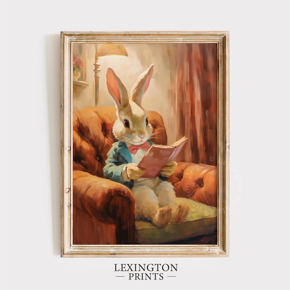 Easter Bunny Reading A Book