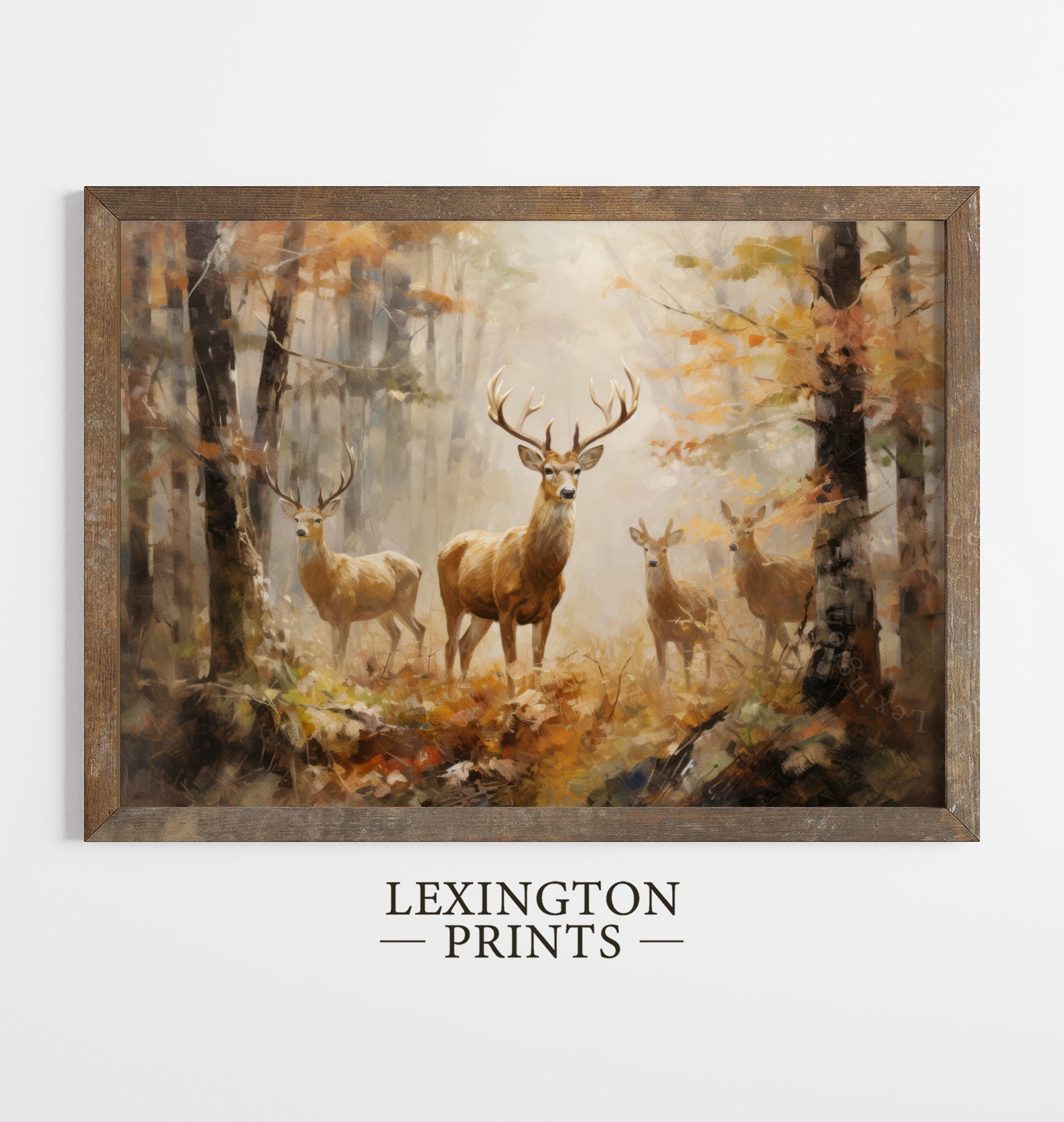 Fall Wall Decor Printable Deer Painting Forest Art Painting Rustic Fall ...