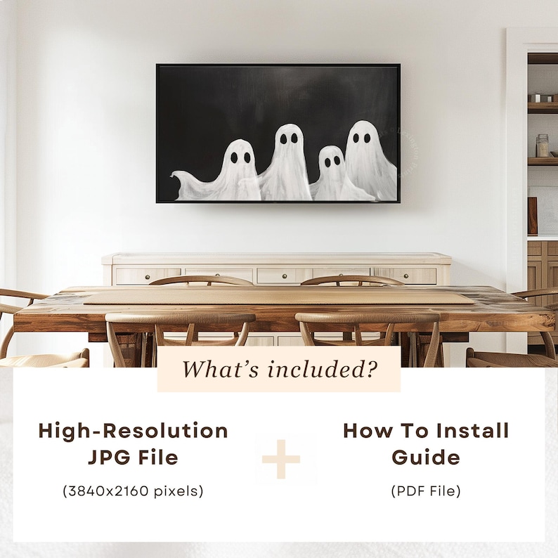 Ghost Family Halloween Frame TV Art, Ghost TV Art Halloween TV Art ...