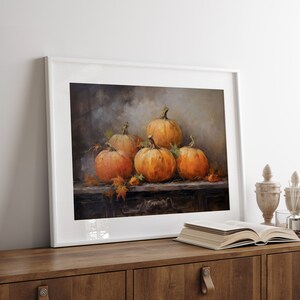 Vintage Halloween Wall Decor Printable Pumpkin Still Life Painting ...