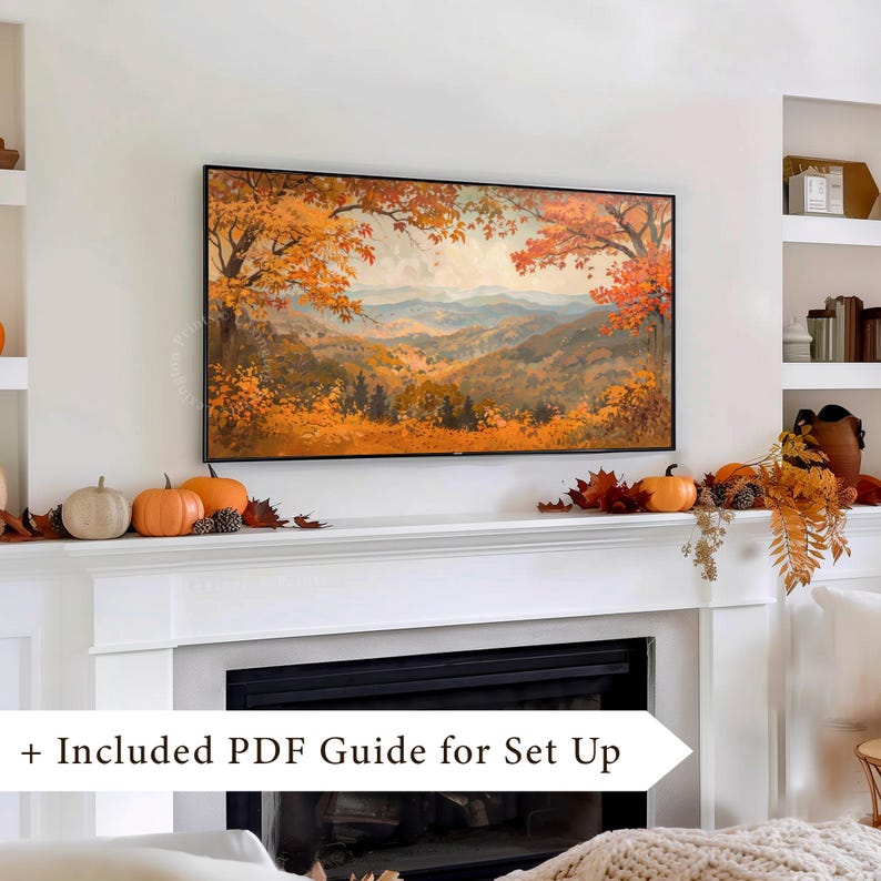 Fall Forest Landscape TV Art Fall TV Art, Samsung Frame TV Art, Autumn ...
